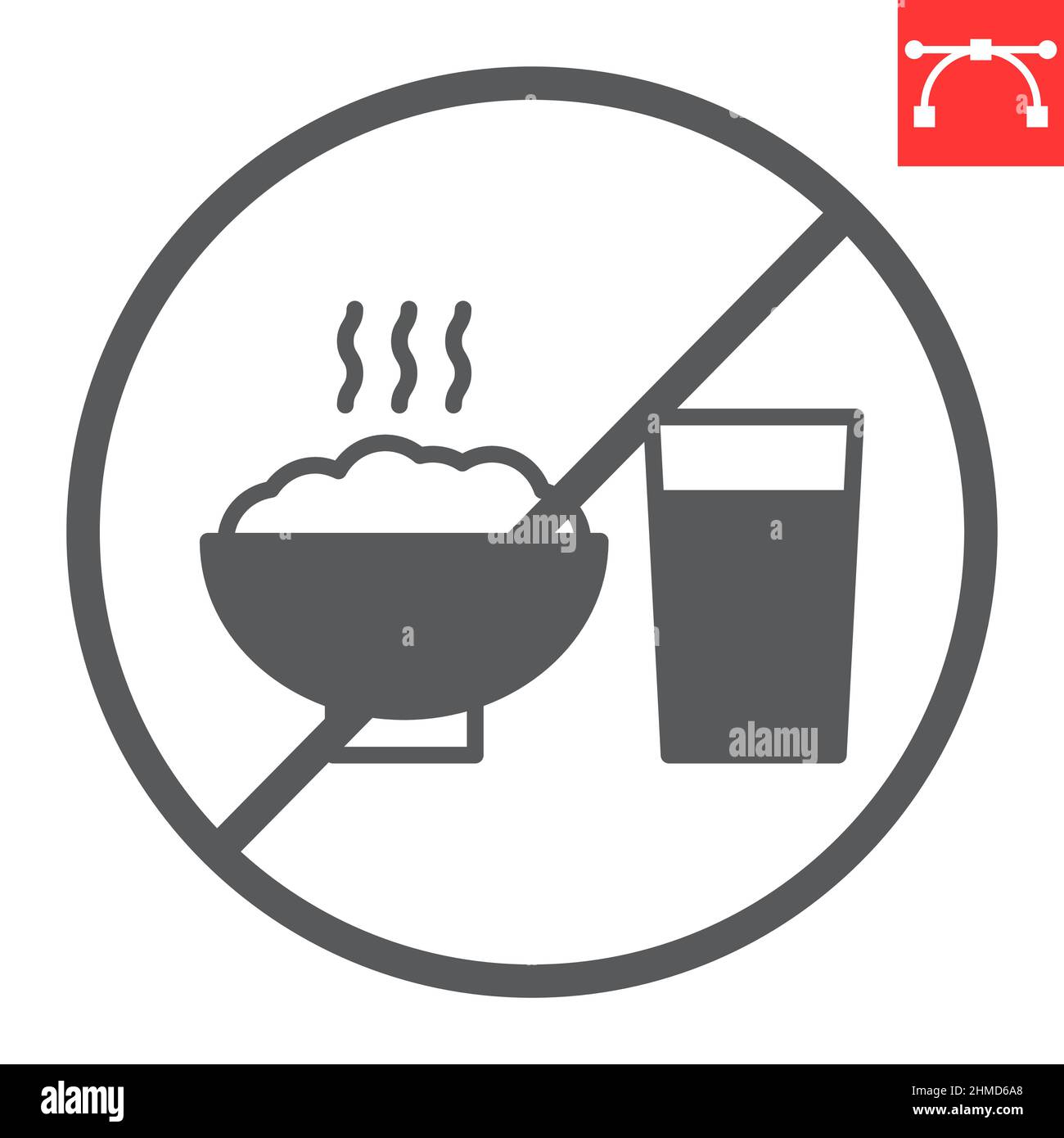 No food glyph icon, drink and ban, no eating vector icon, vector ...