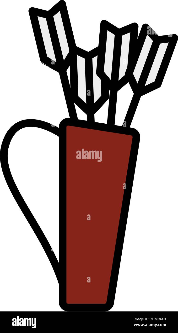 Quiver With Arrows Icon. Editable Bold Outline With Color Fill Design ...