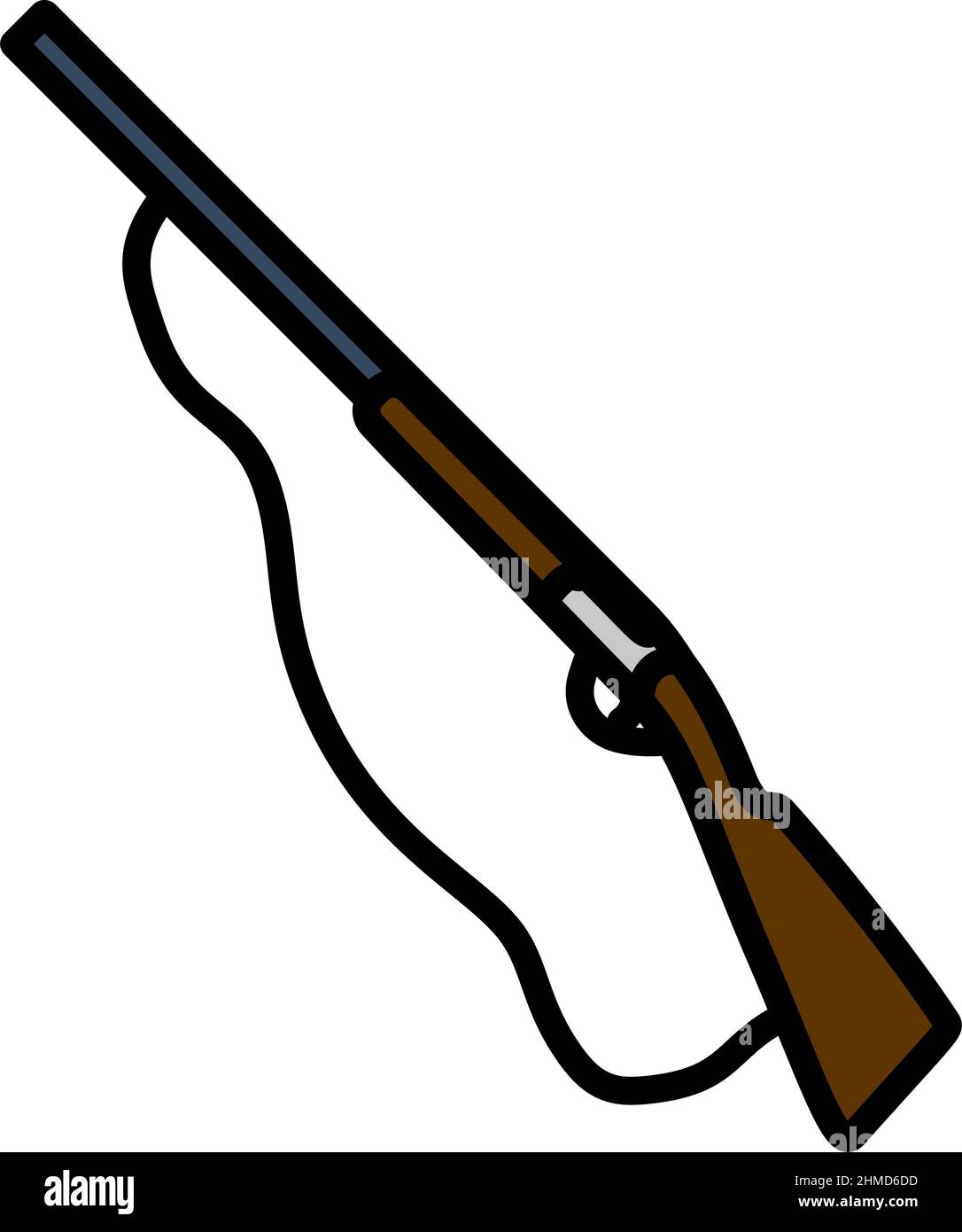 Hunt Gun Icon. Editable Bold Outline With Color Fill Design. Vector ...