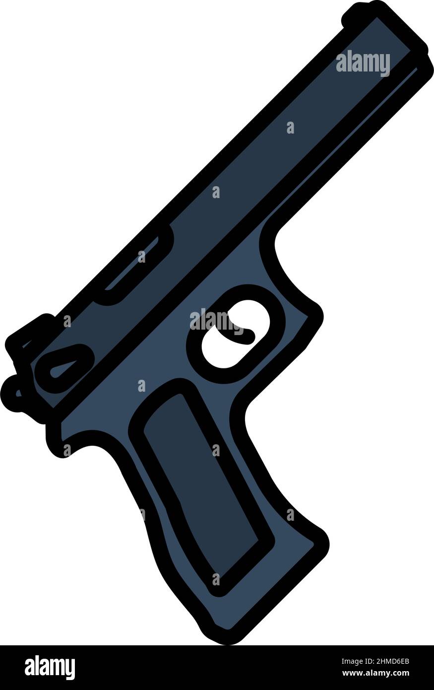 Gun Icon. Editable Bold Outline With Color Fill Design. Vector ...