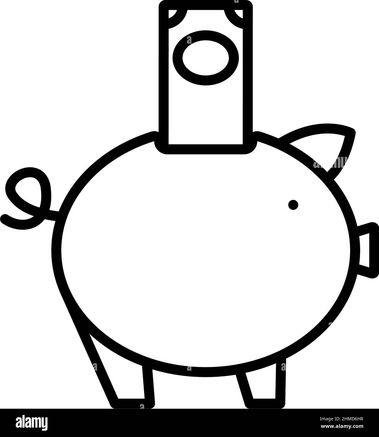 Piggy Bank Icon. Bold outline design with editable stroke width. Vector ...