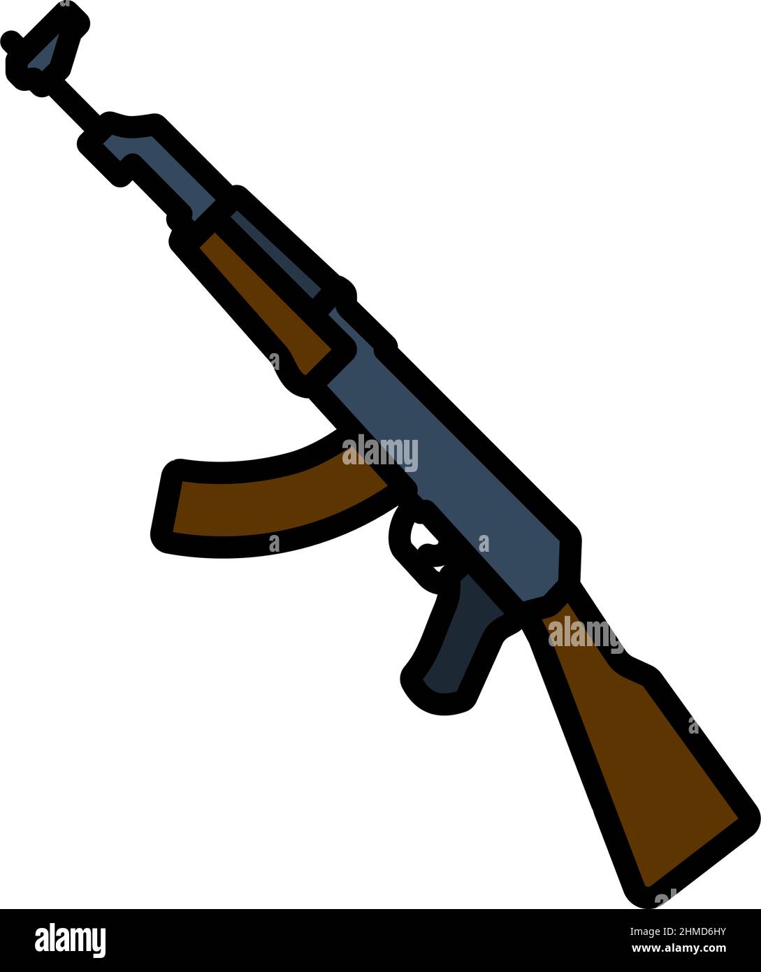 Russian Weapon Rifle Icon. Editable Bold Outline With Color Fill Design ...