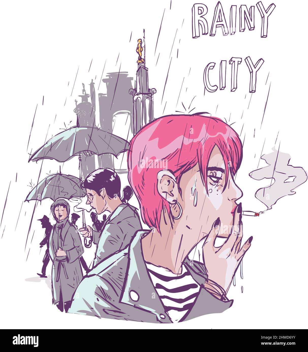 Rainy Day vector stock illustration Stock Vector Image & Art - Alamy