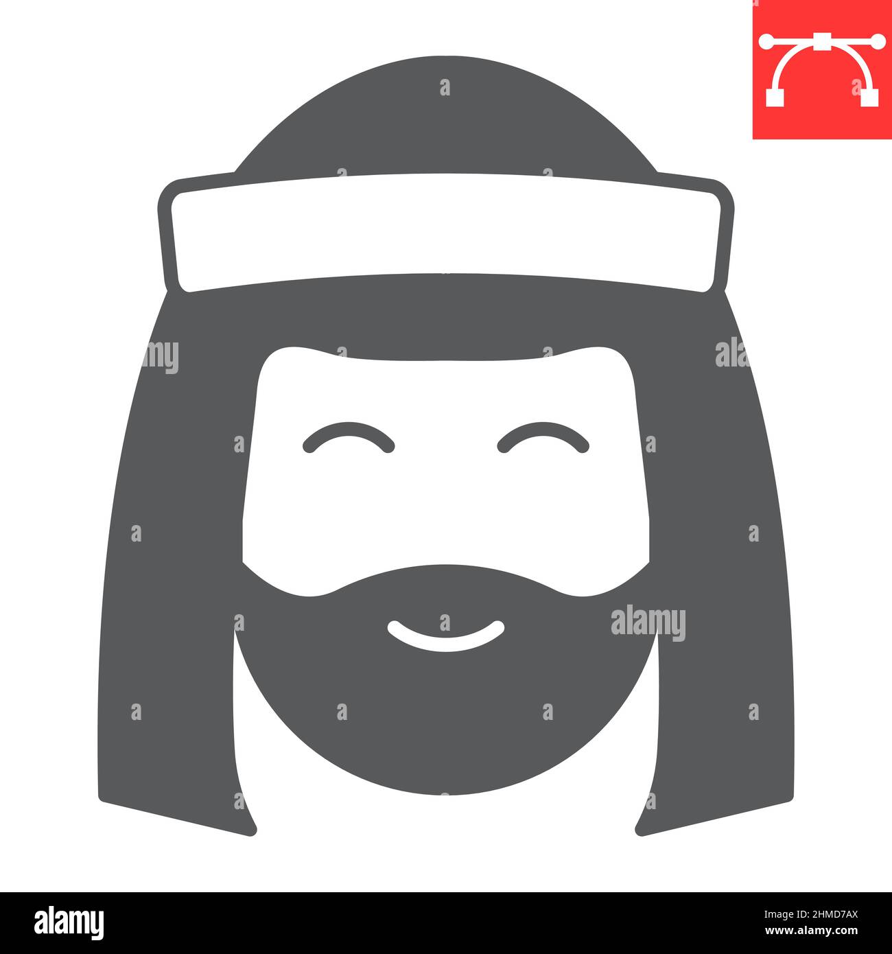 Arabic man glyph icon, keffiyeh and arabian, Muslim man vector icon ...
