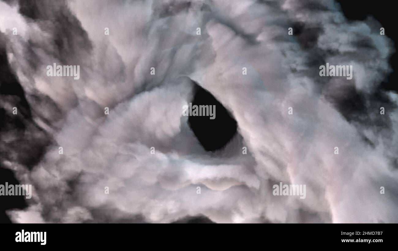 Atmospheric vortex with 3d render motion in swirling flow. Beginning ...