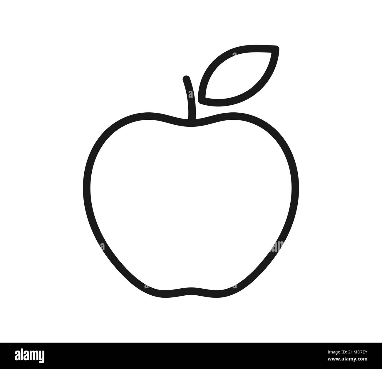 Apple line icon isolated on white background. Vector illustration Stock ...