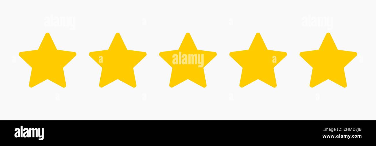 Five stars review rating icons symbol. Vector illustration Stock Vector ...