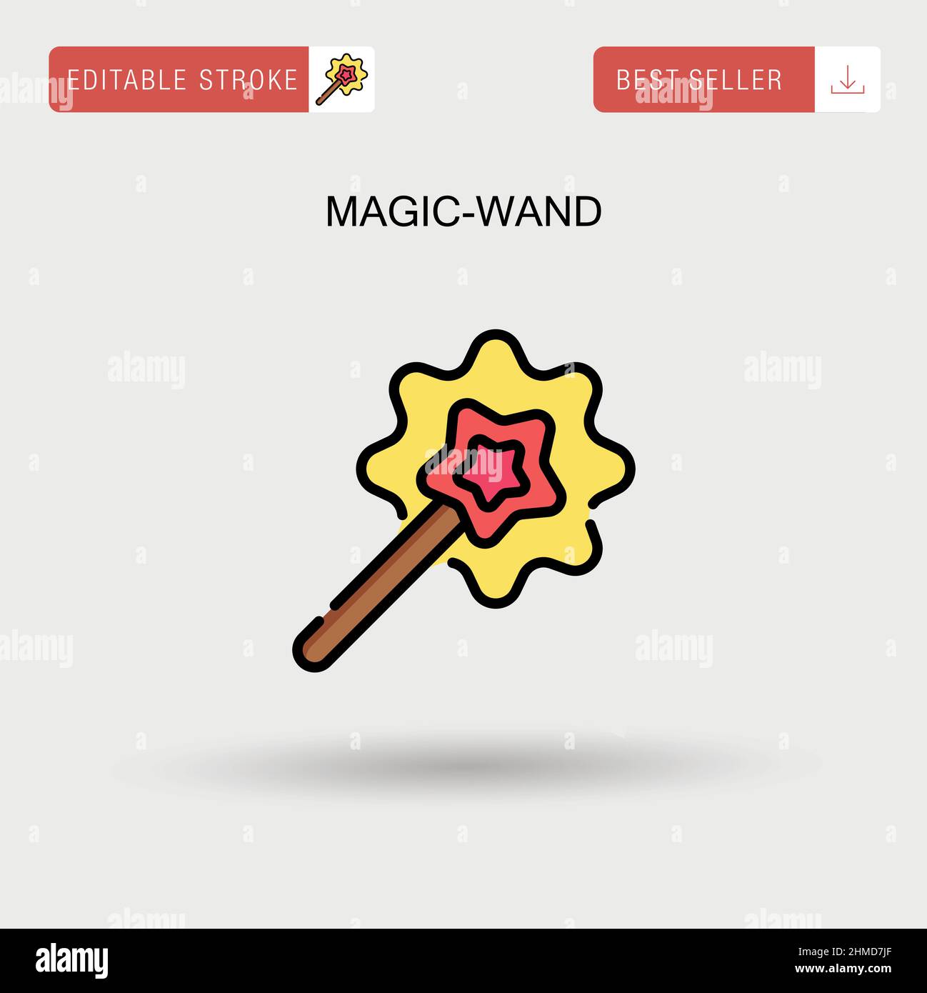 Vector illustration golden magic wand hi-res stock photography and ...
