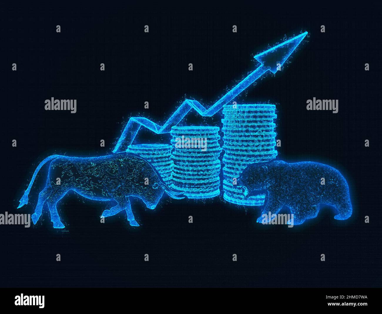 3d rendering of Stock Exchange. Digital graphics. Technology art image ...