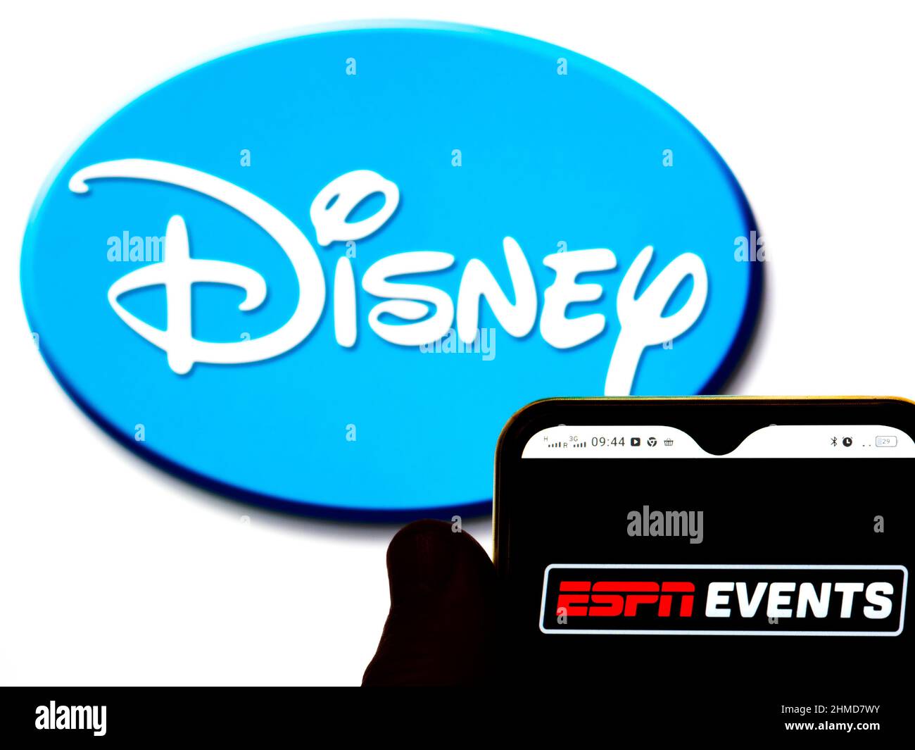In this photo illustration, the ESPN Events logo is displayed on a ...