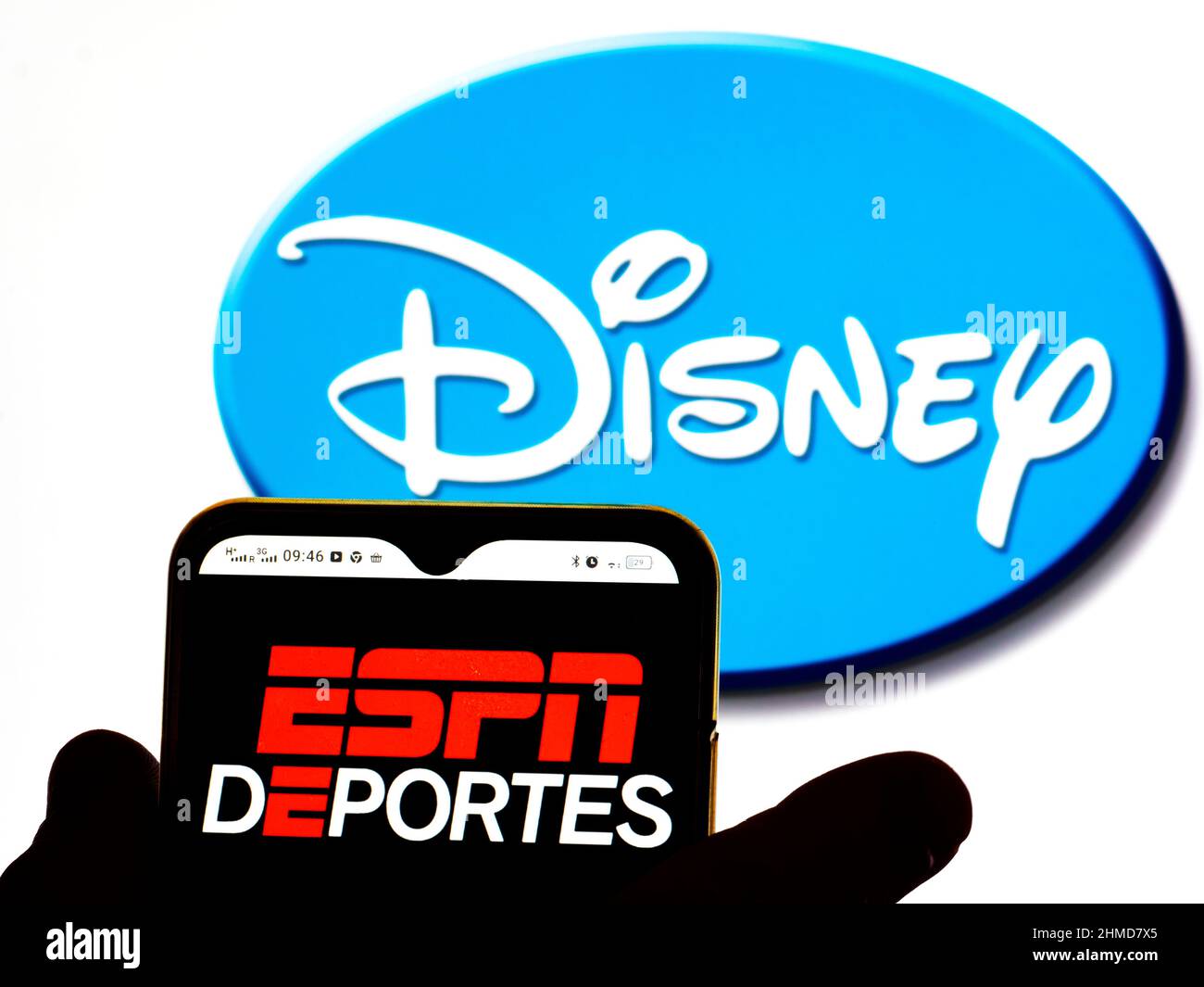 In this photo illustration, the ESPN Deportes logo is displayed on a ...