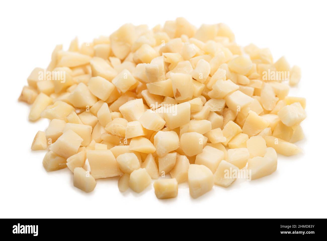 Chopped almonds isolated against white background Stock Photo - Alamy