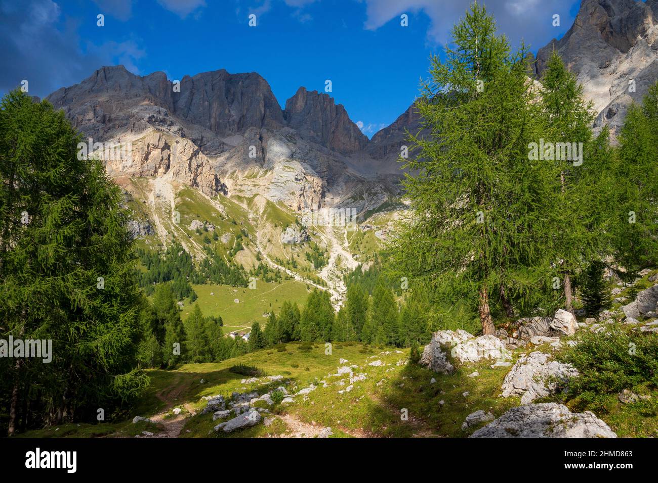 The beautiful mountain landscape of Val Contrin with the Marmolada ...
