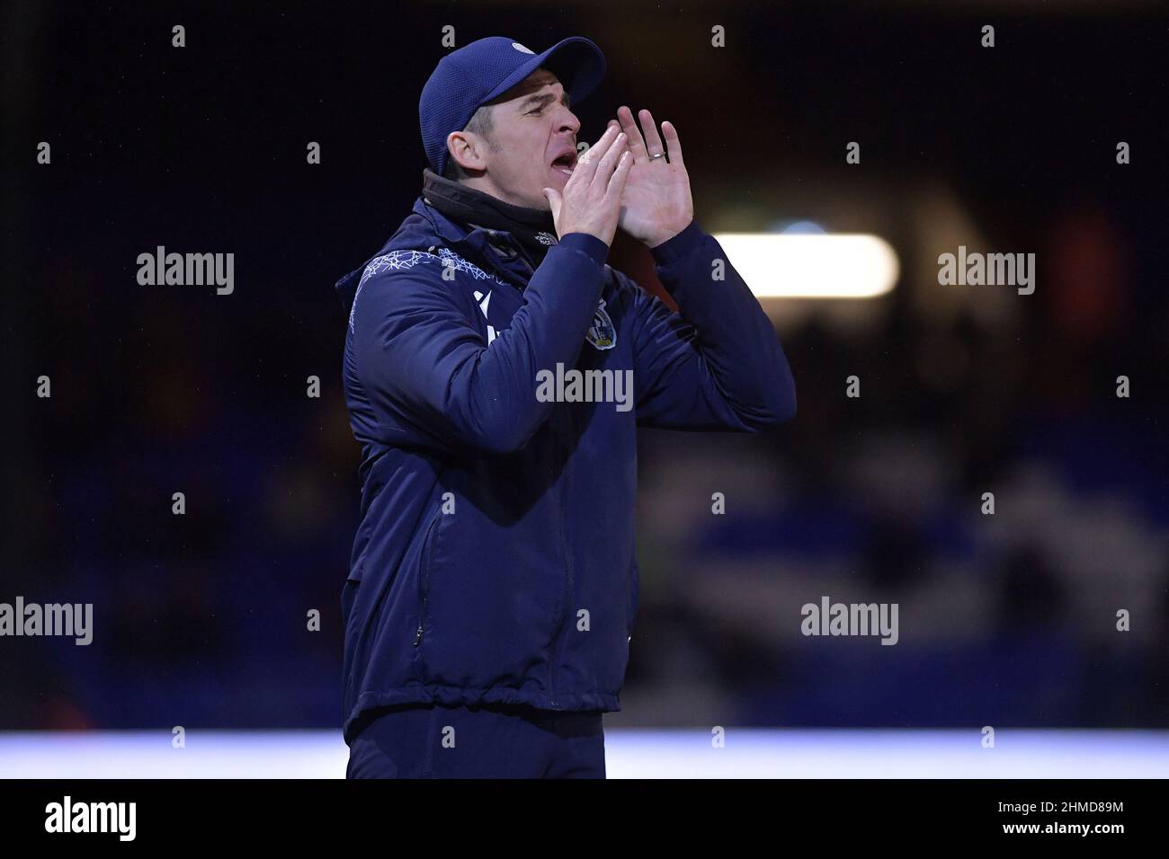 OLDHAM, UK. FEB 8TH Joey Barton (Manager) of Bristol Rovers during the ...
