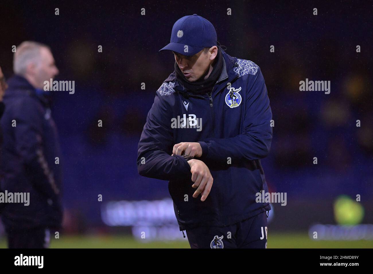 OLDHAM, UK. FEB 8TH Joey Barton (Manager) of Bristol Rovers during the ...