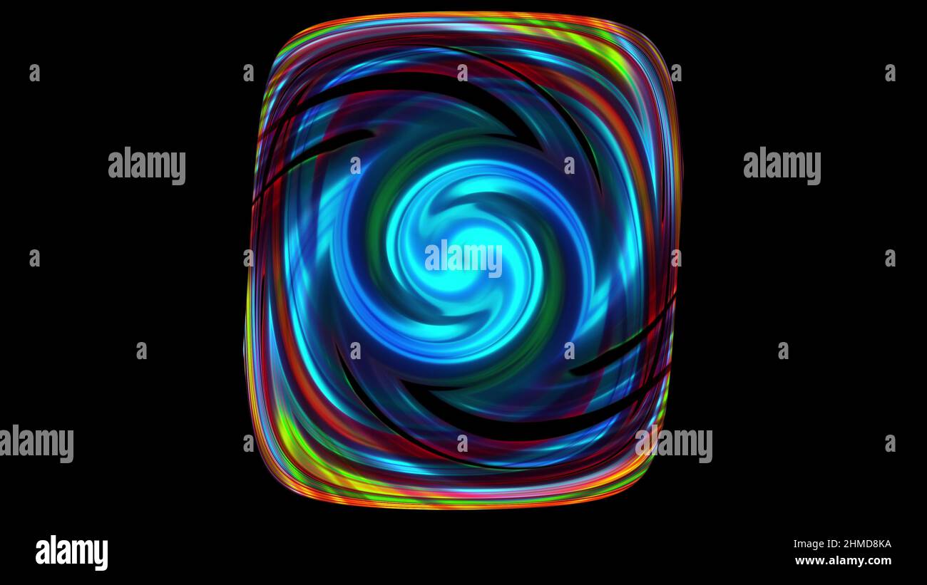 Circular geometric swirl with 3d render gradient and dynamic movement ...