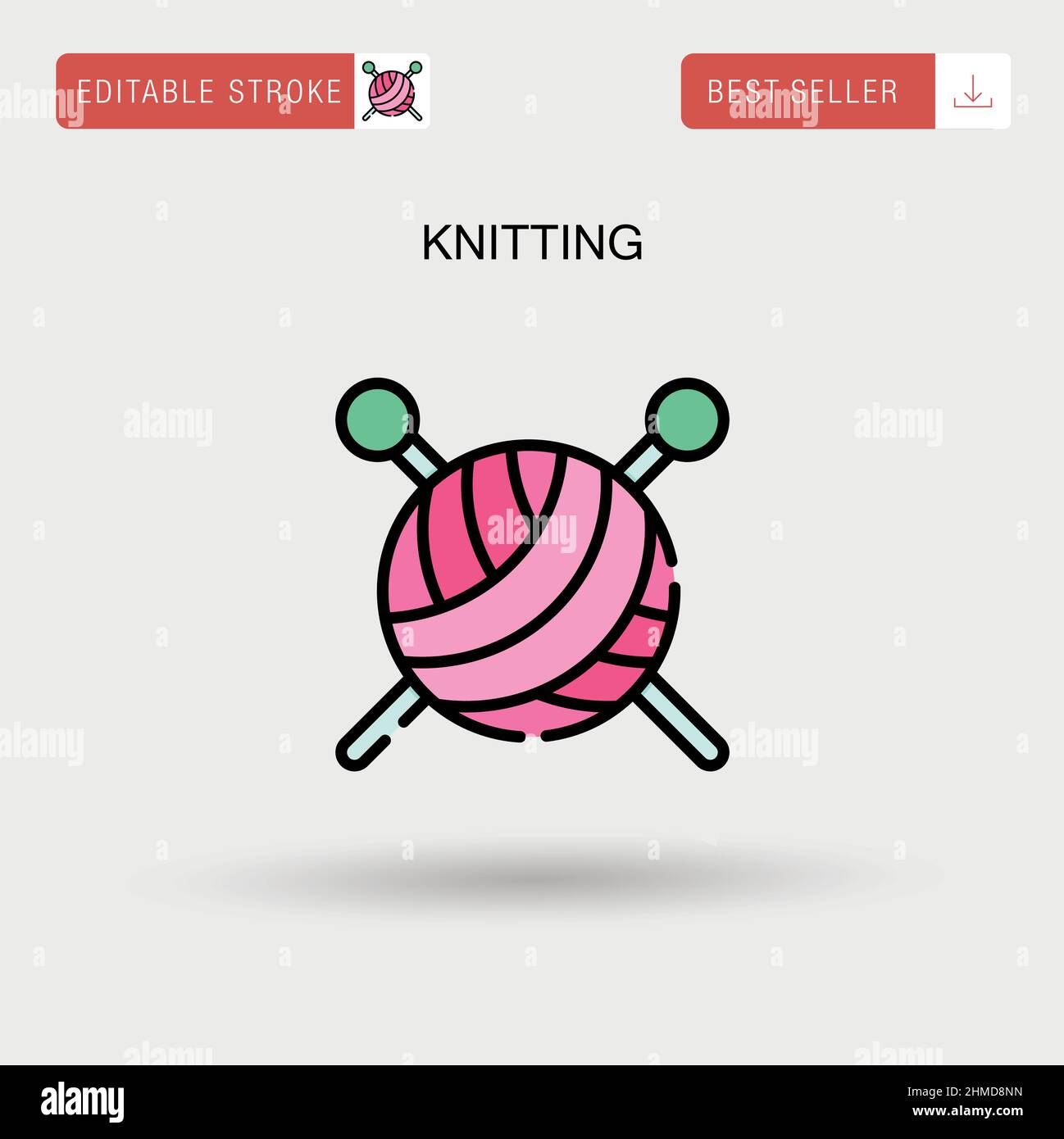 Knitting wool and needles Stock Vector Images - Alamy