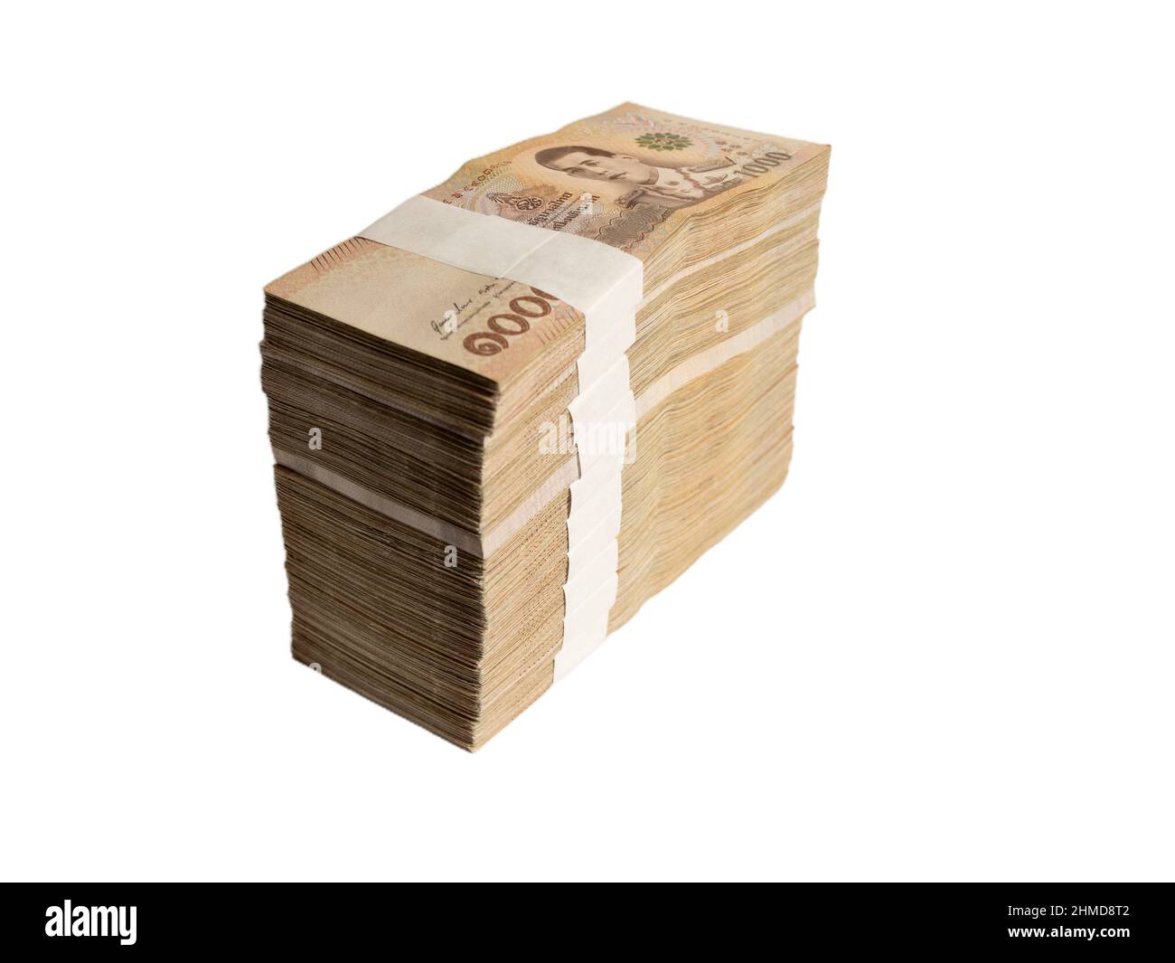 Thai banknote 1000 baht on white background for business , bank Stock ...