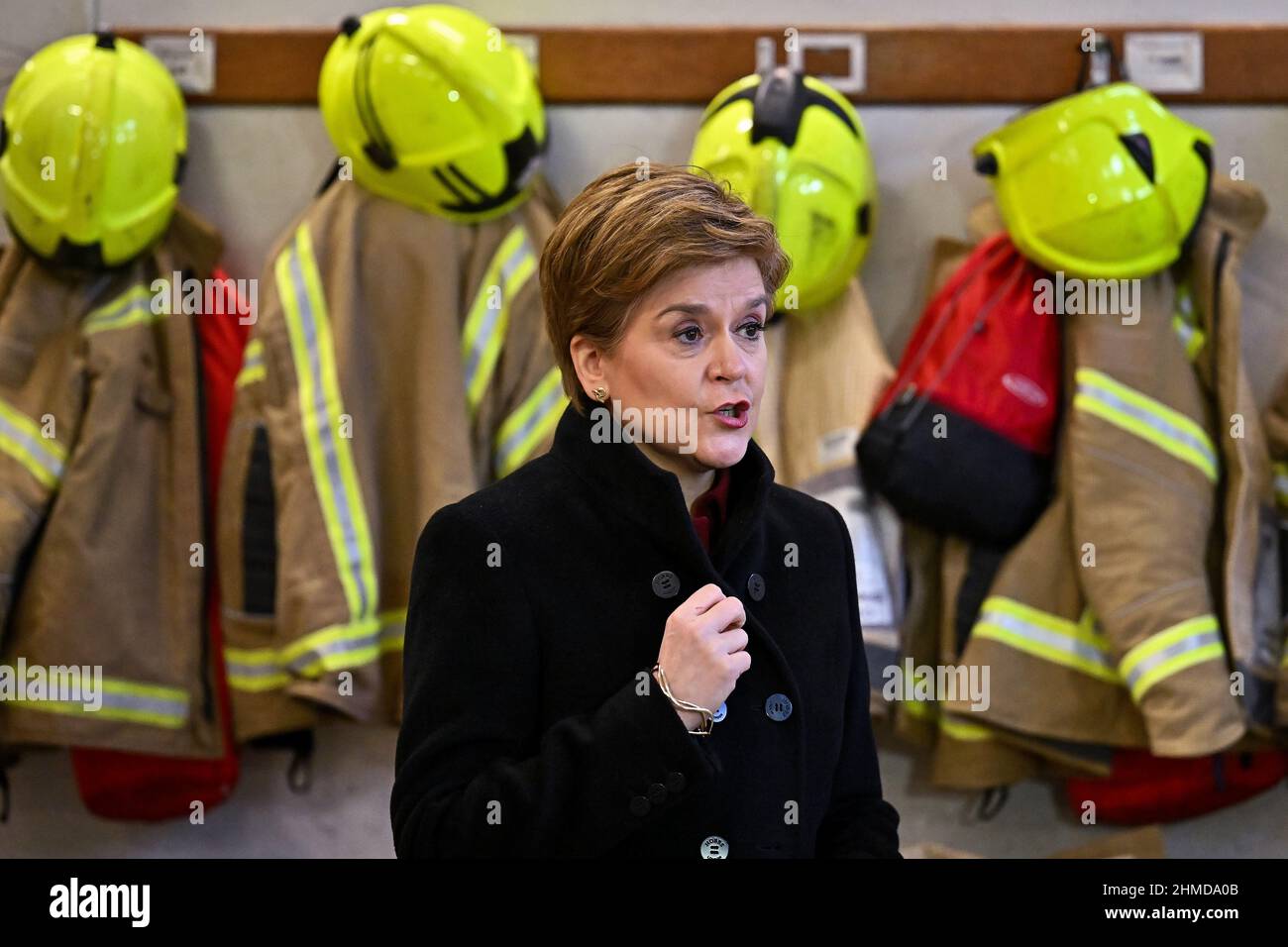 First Minister of Scotland Nicola Sturgeon during a visit to Bathgate ...