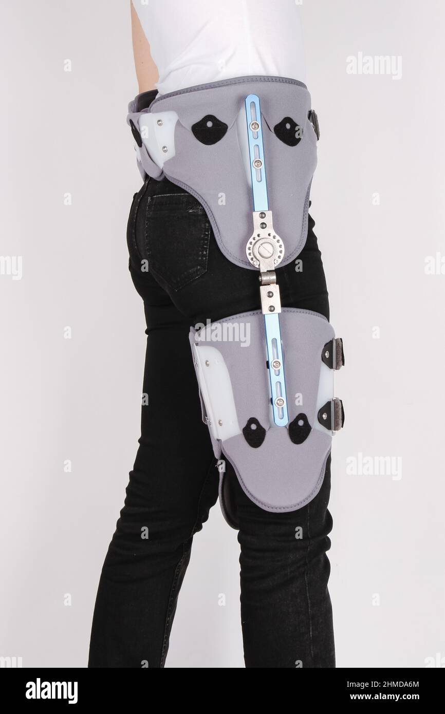 Orthopedic adjustable support brace for knee and hip fixation. Hip ...