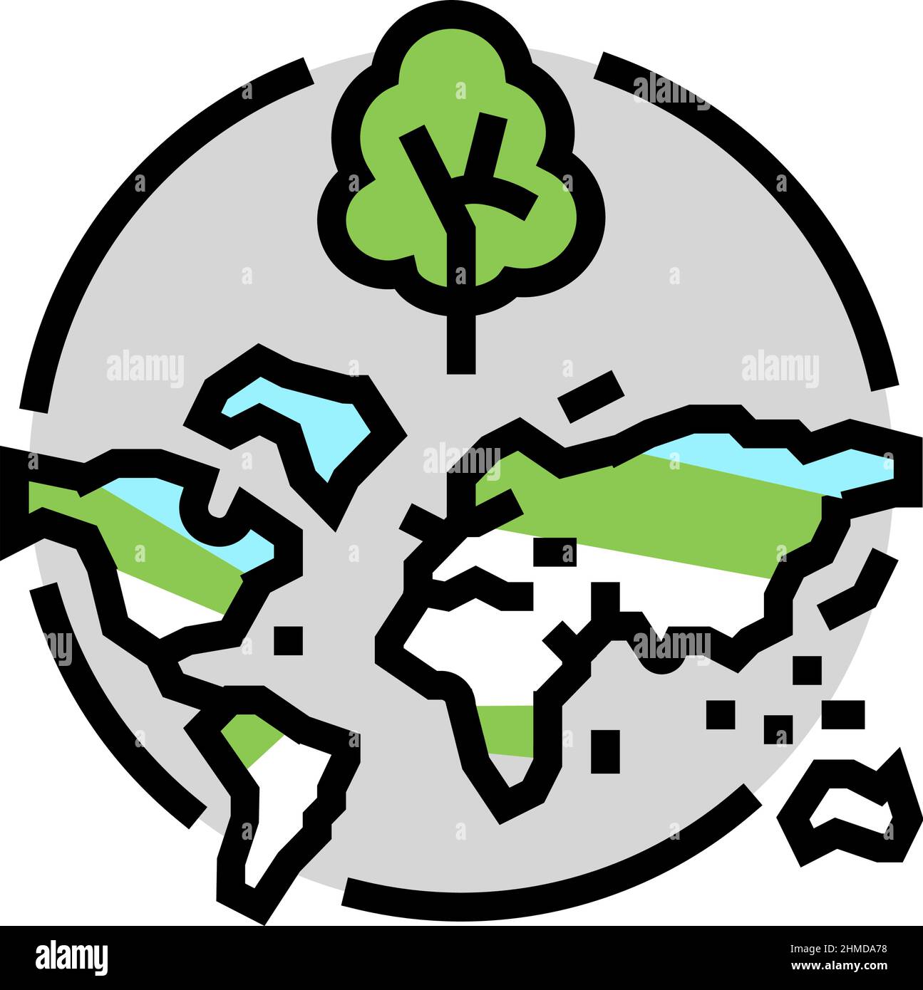 deforestation map color icon vector illustration Stock Vector Image ...
