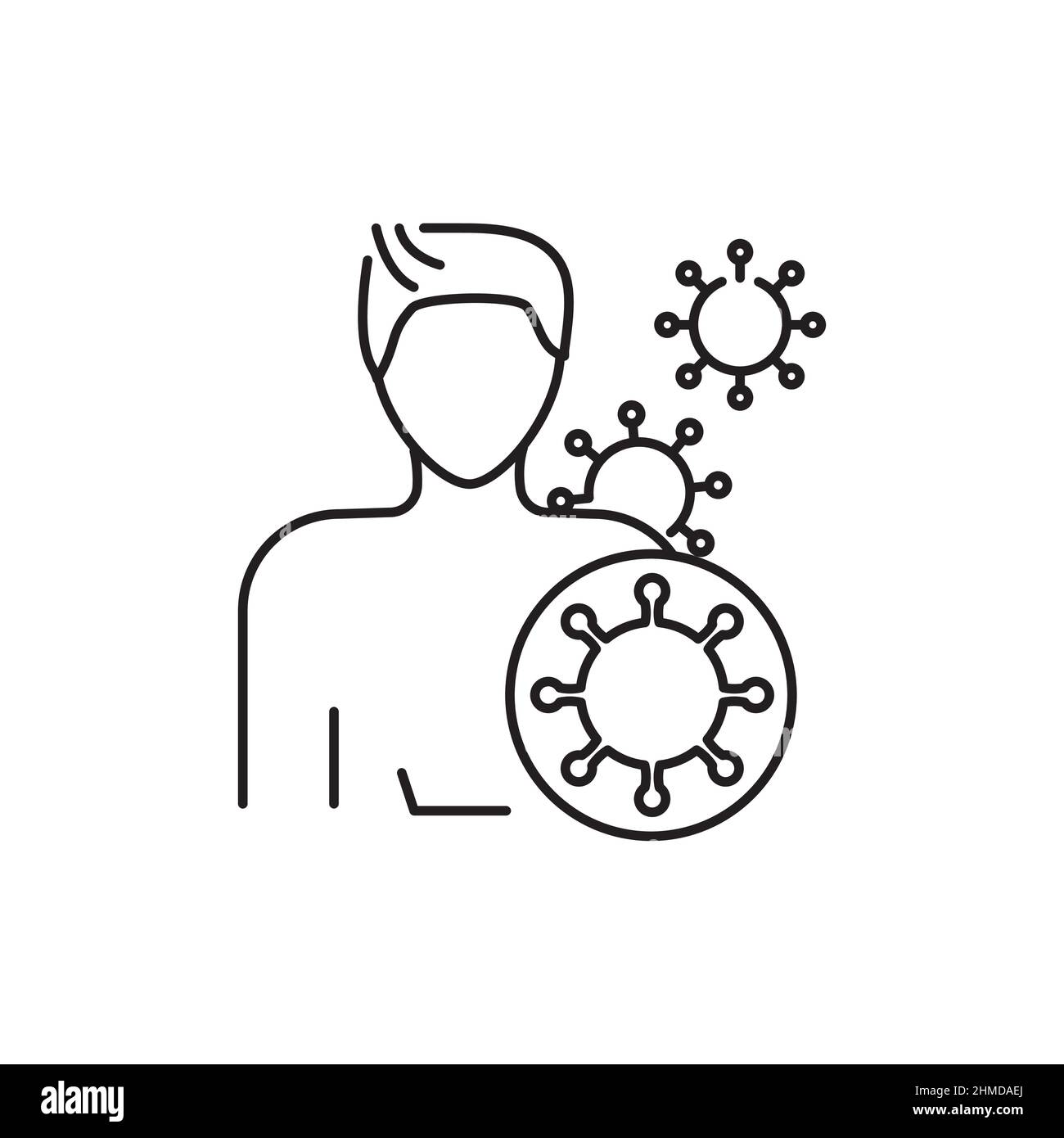 Autoimmune disease color line icon. Human diseases. Pictogram for web ...