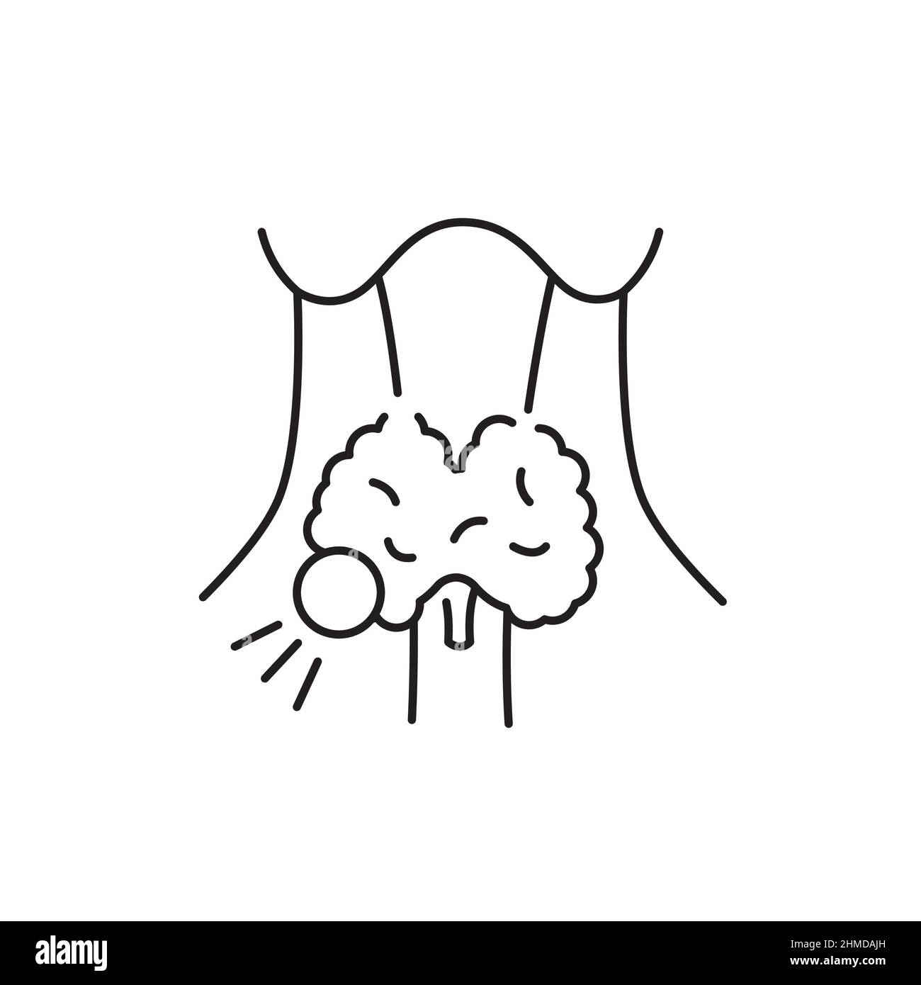Thyroid cancer color line icon. Human diseases. Pictogram for web page ...