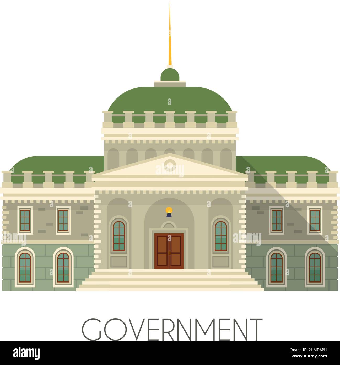 Government house icon. Community administration building facade Stock ...