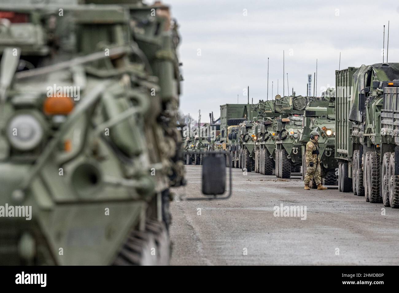 Vilseck, Germany. 09th Feb, 2022. Military vehicles of the U.S. Army ...
