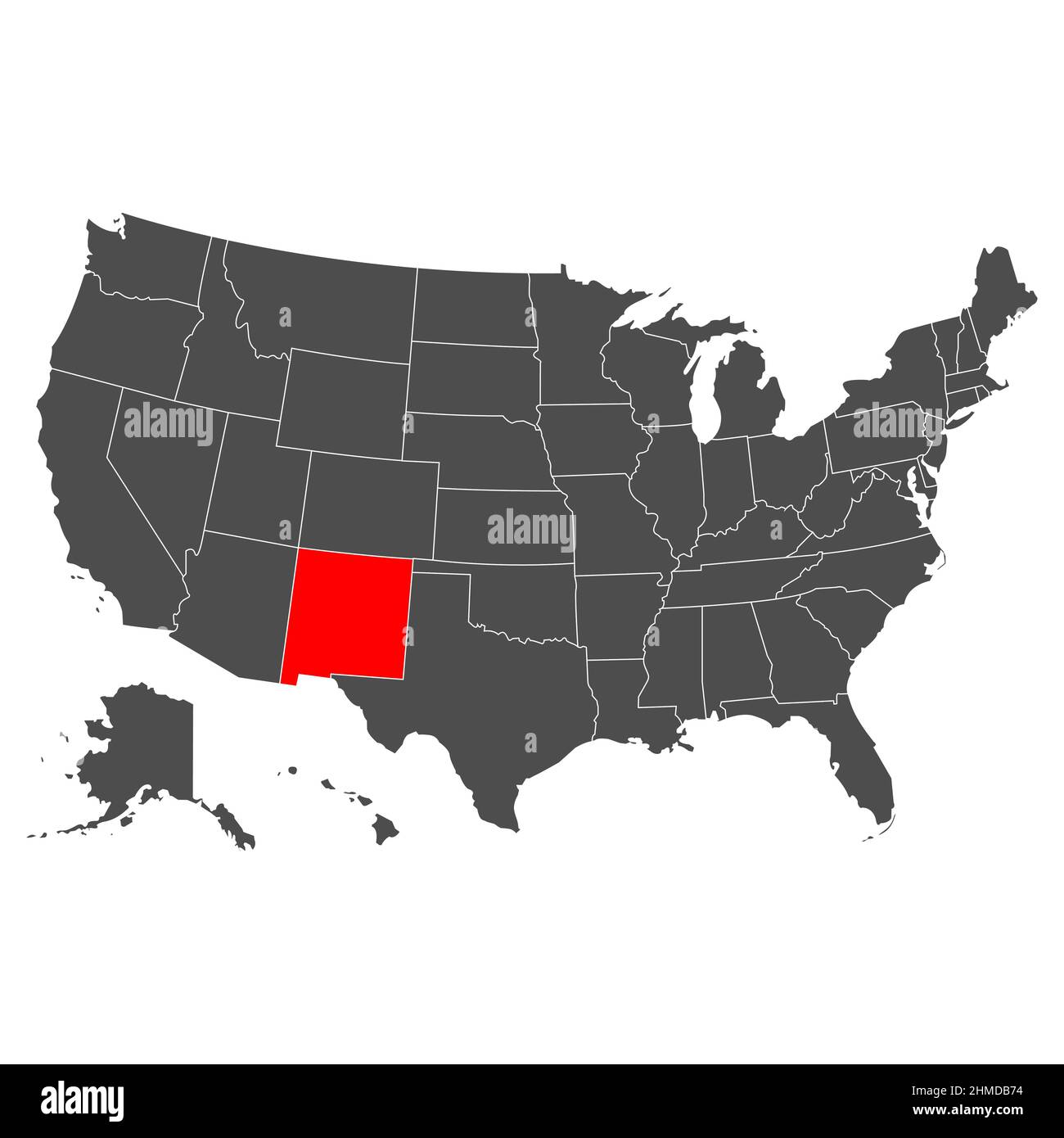 Vector map of New Mexico. High detailed illustration. Country of the ...