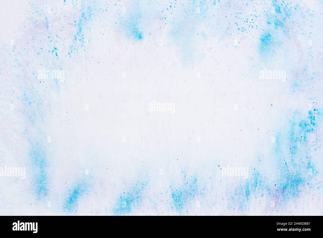 Hand painted blue watercolor border on paper, soft pastel art ...