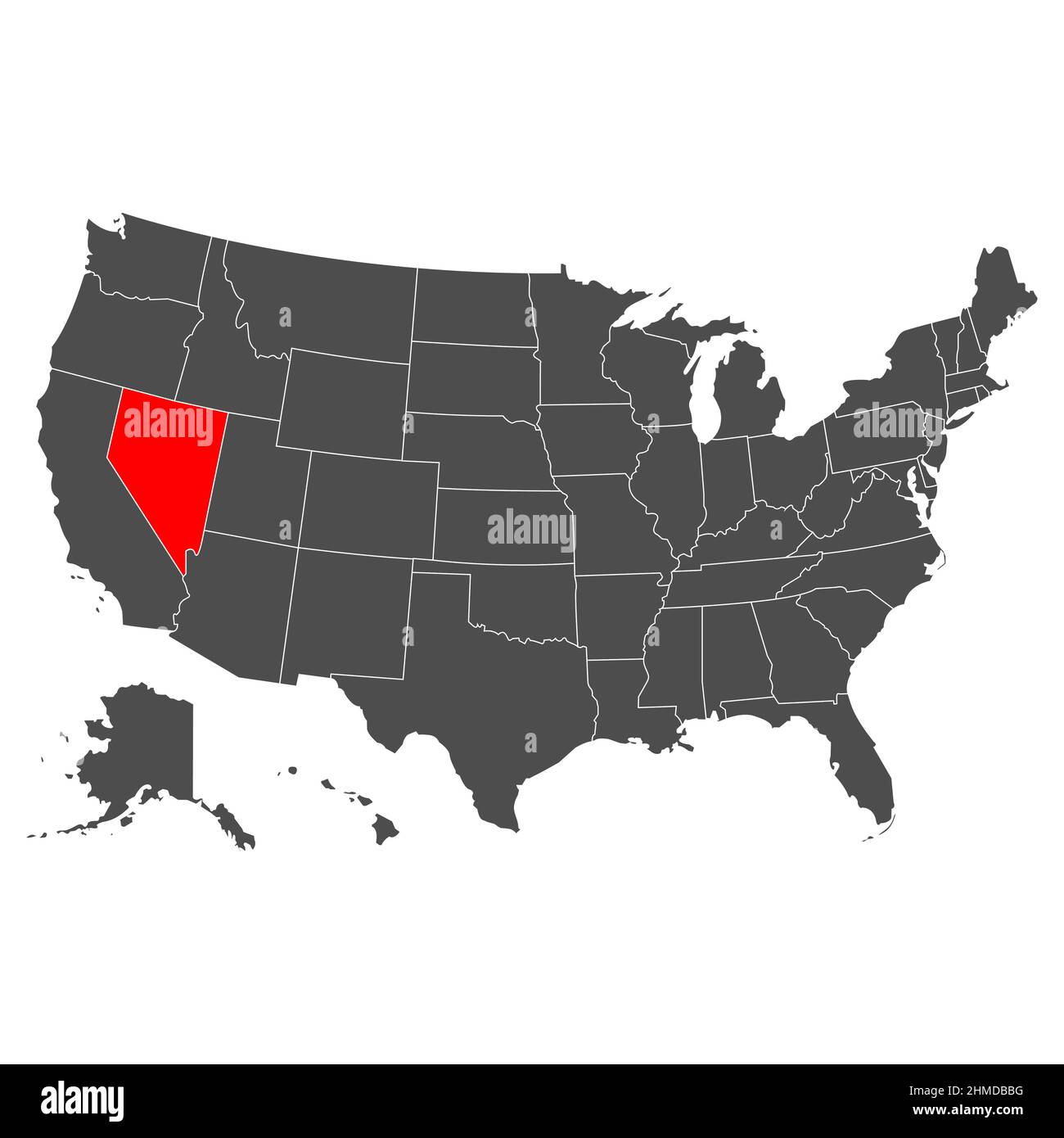 Nevada vector map. High detailed illustration. Country of the United ...