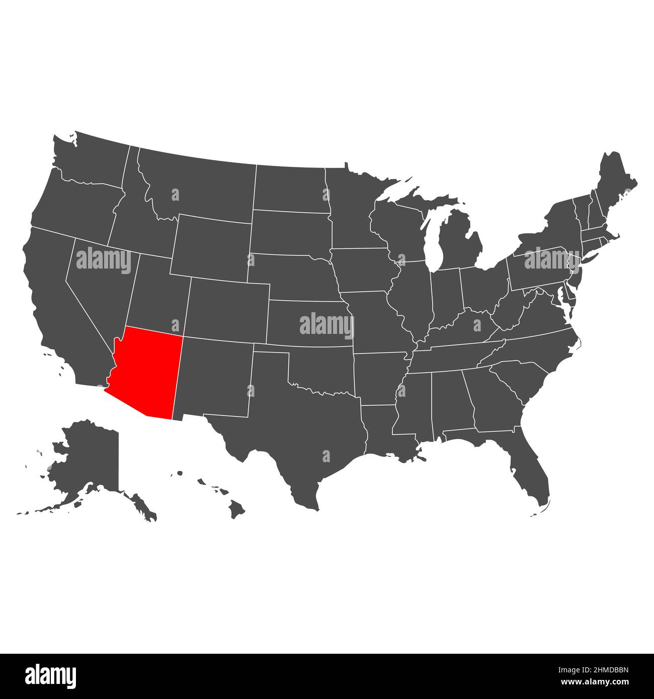 Vector map of Arizona. High detailed illustration. Country of the ...