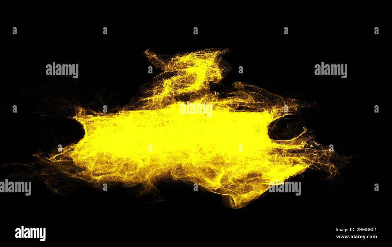 Sprawling ethereal 3d render puddle of woven threads of luminous ...