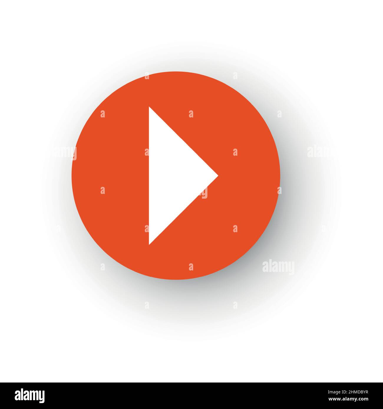 Play button. Red round icon with white triangle Stock Vector Image ...