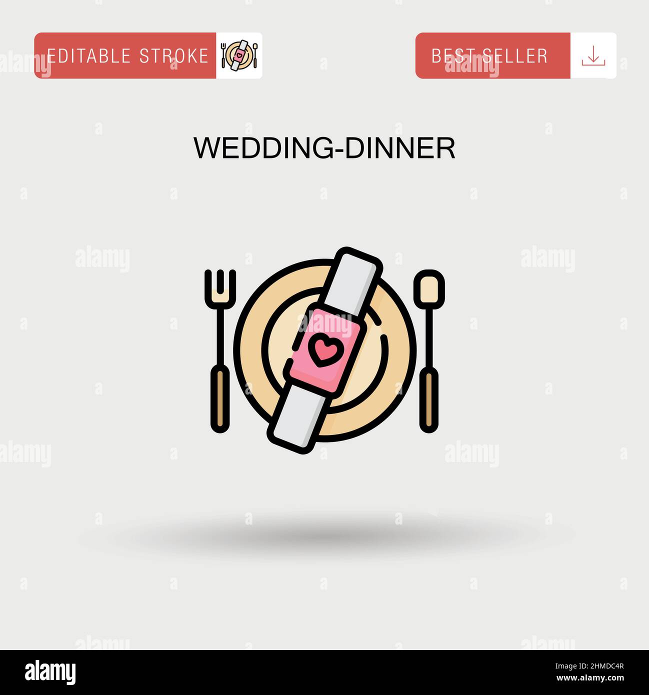 Wedding-dinner Simple vector icon Stock Vector Image & Art - Alamy