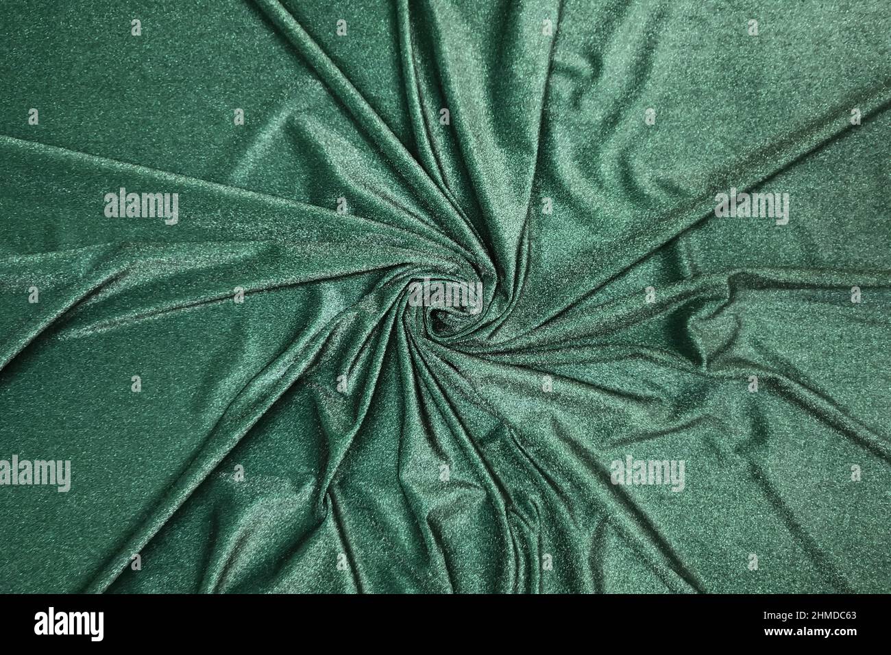 Green crumpled or wavy fabric texture background. Abstract linen cloth ...