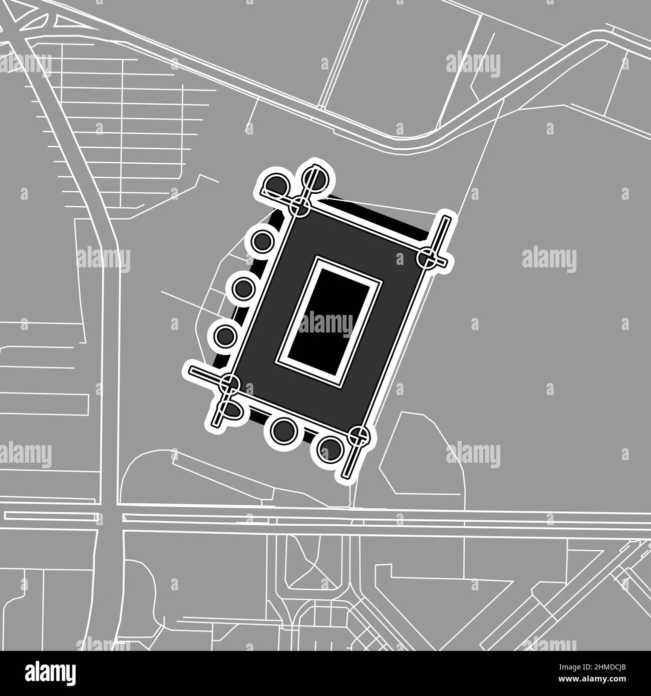 Milan, Baseball MLB Stadium, outline vector map. The baseball statium ...