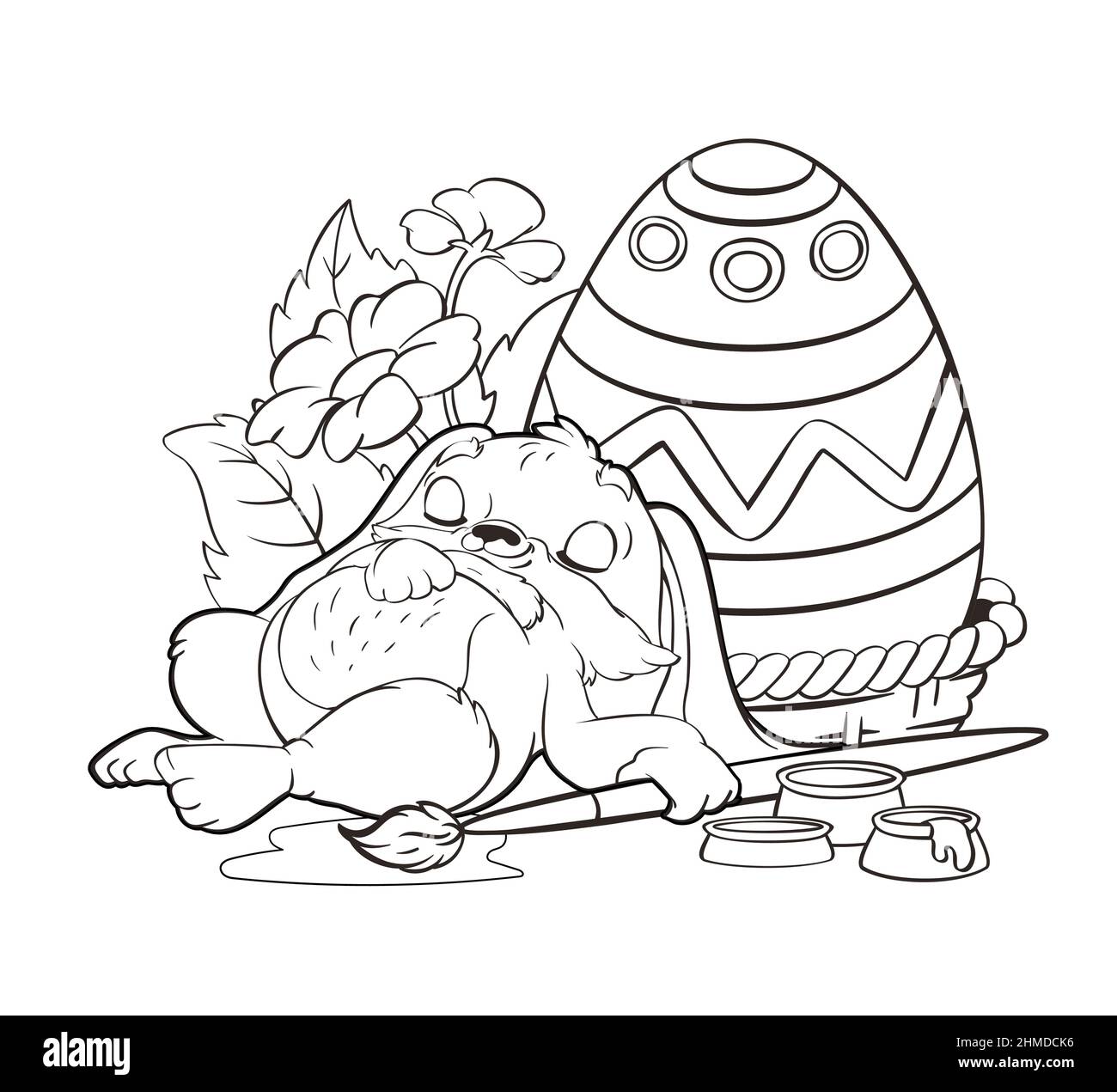 Rabbit egg in basket Black and White Stock Photos & Images - Alamy