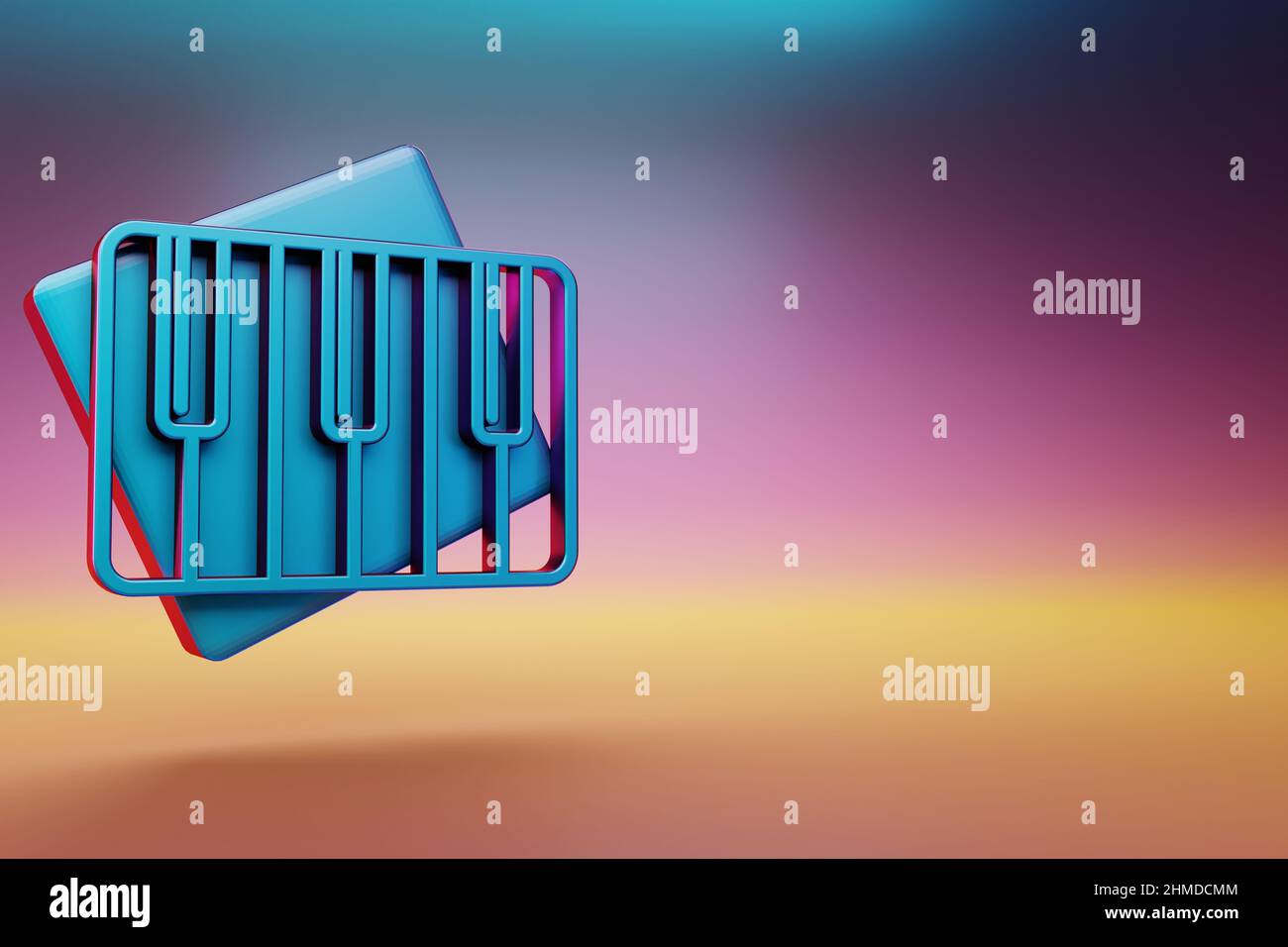 Piano Keys icon. Beautiful Blue Piano Keys symbol icons on multicolor ...