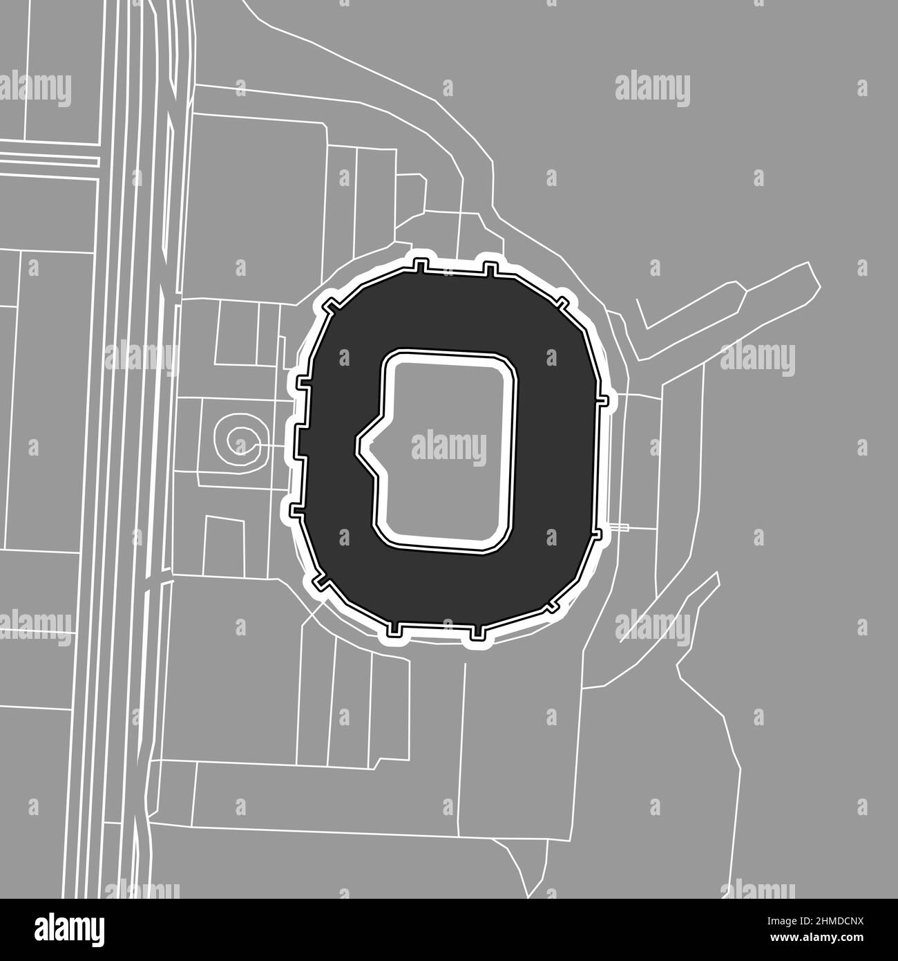 Lima, Baseball MLB Stadium, outline vector map. The baseball statium ...