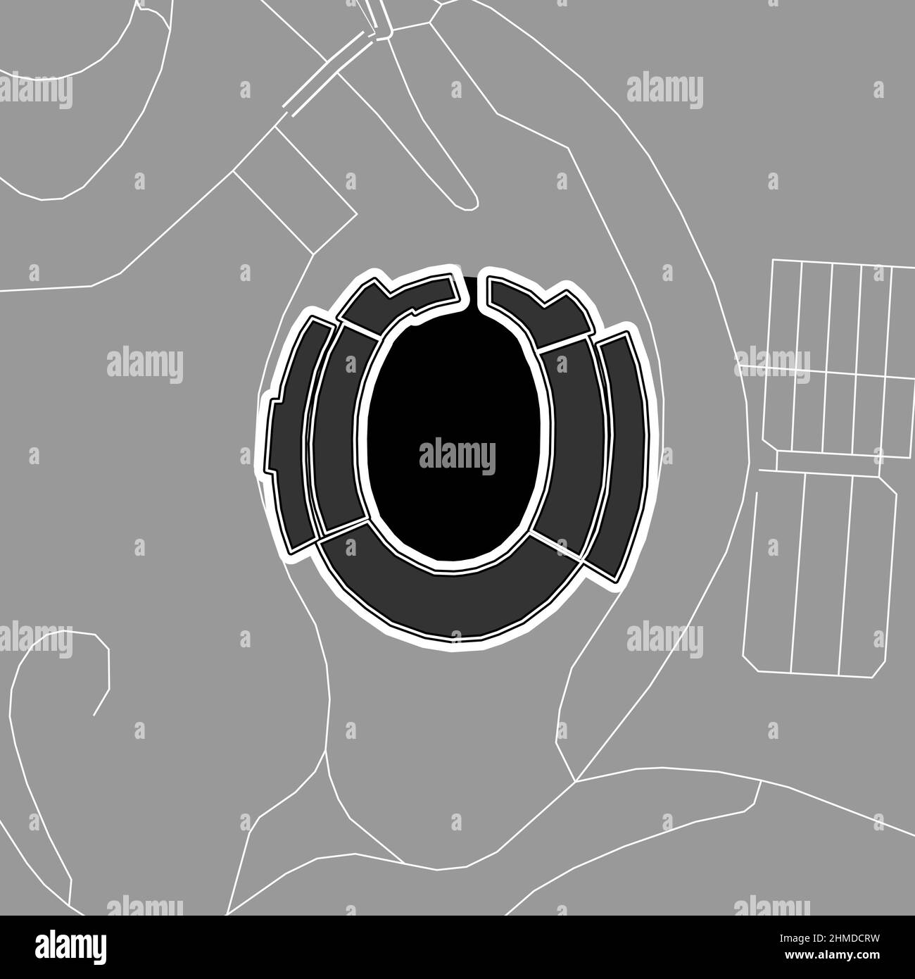 Tabriz, Baseball MLB Stadium, outline vector map. The baseball statium ...