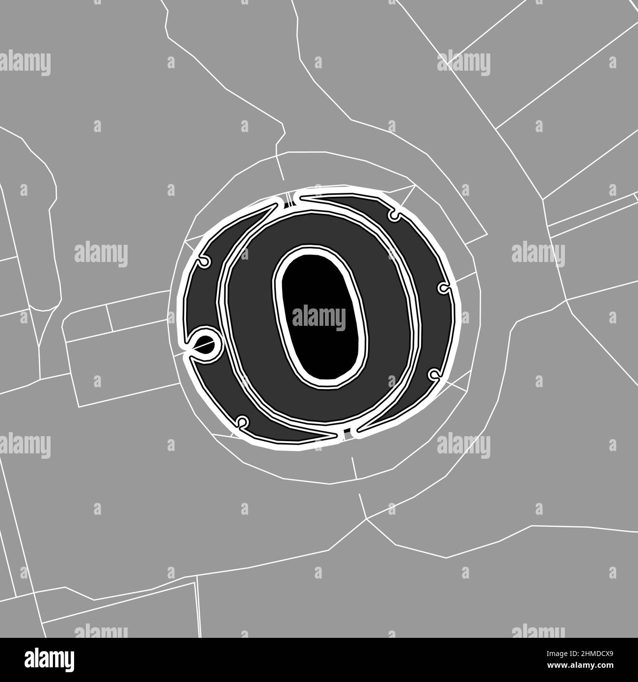 Tehran, Baseball MLB Stadium, outline vector map. The baseball statium ...