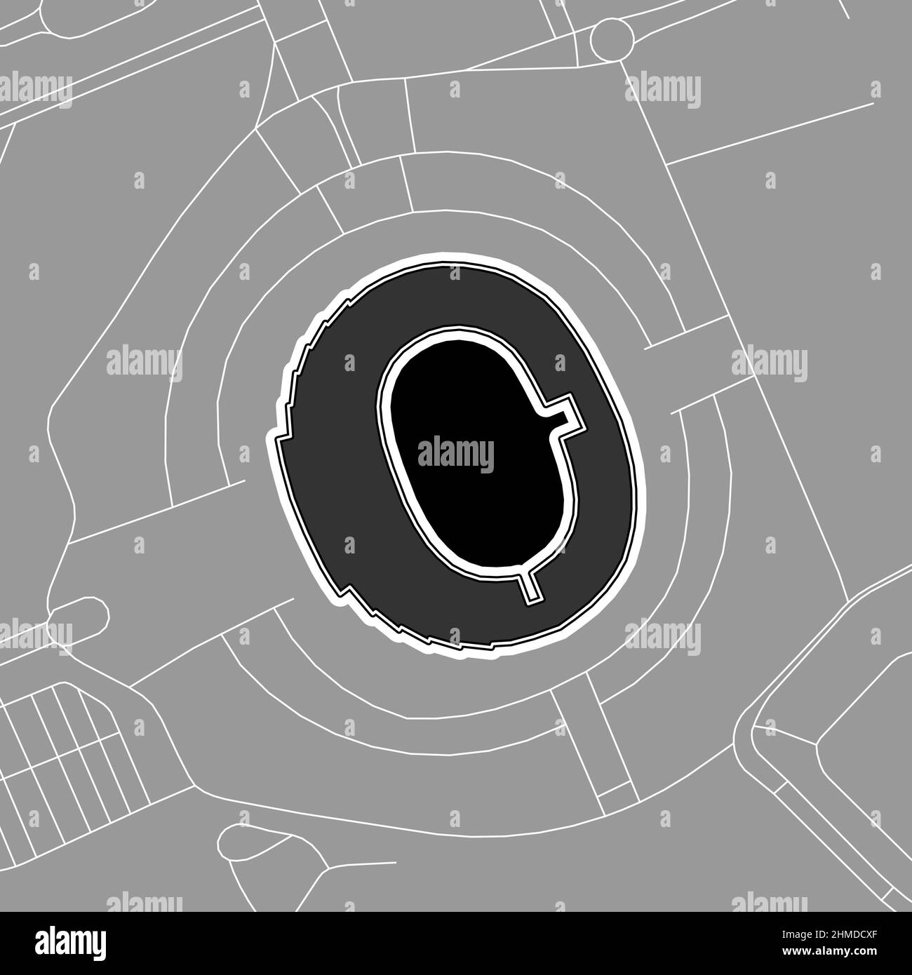 Cairo, Baseball MLB Stadium, outline vector map. The baseball statium ...