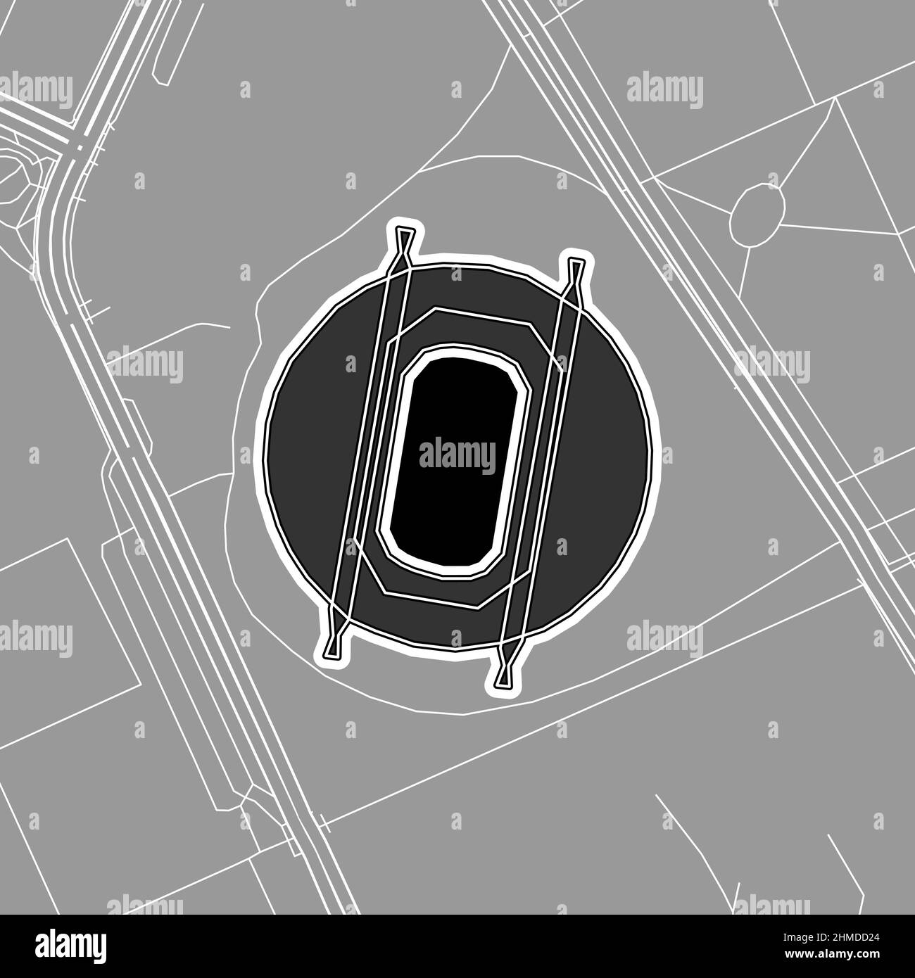 Sydney, Baseball MLB Stadium, outline vector map. The baseball statium ...