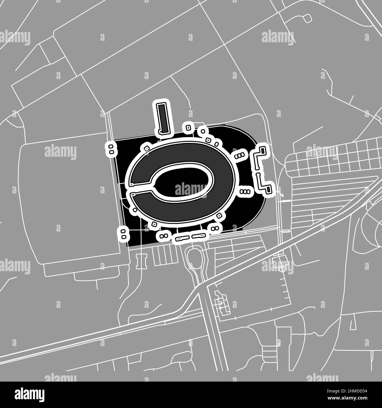 Berlin, Baseball MLB Stadium, outline vector map. The baseball statium ...