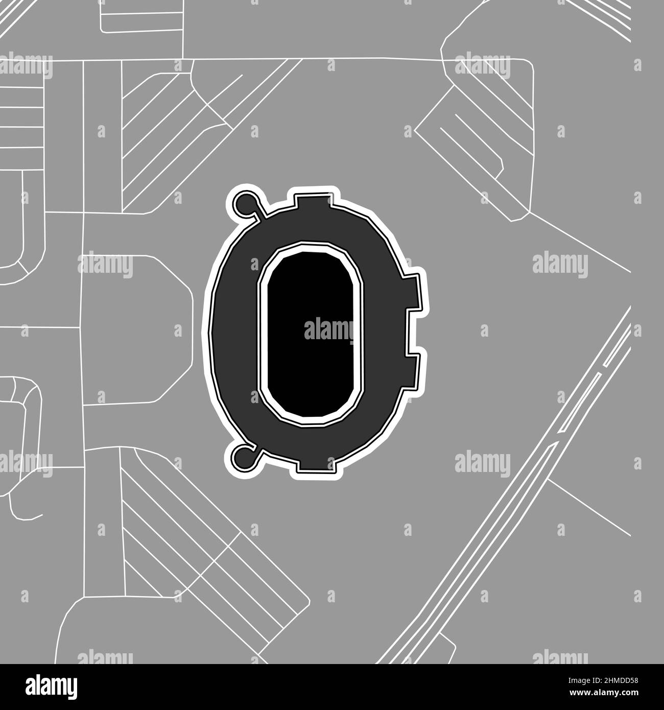Samarinda, Baseball MLB Stadium, outline vector map. The baseball ...