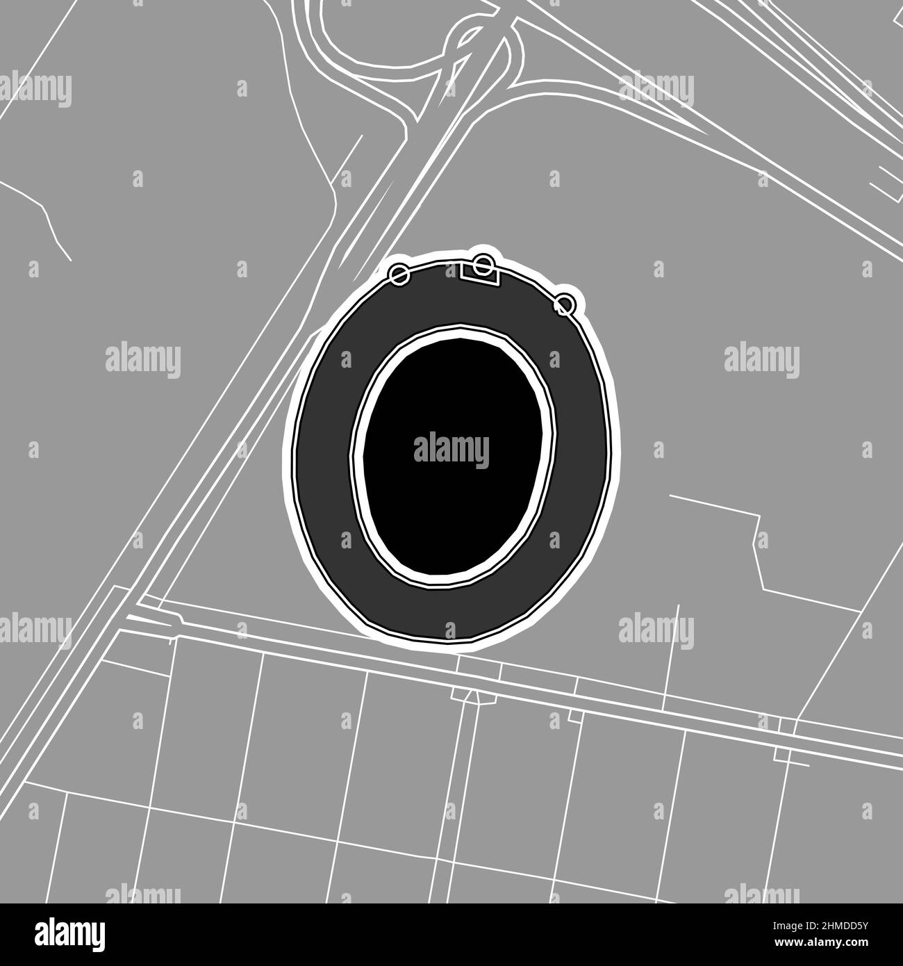 Buenos Aires, Baseball MLB Stadium, outline vector map. The baseball ...