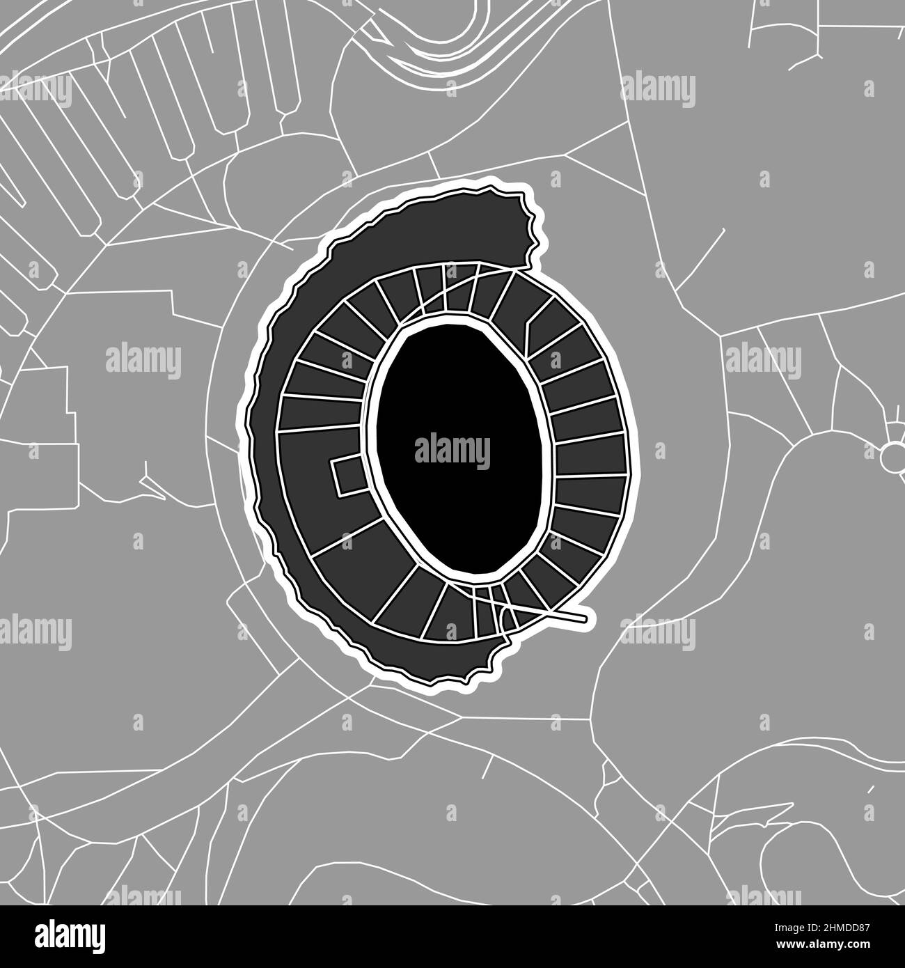 Munich, Baseball MLB Stadium, outline vector map. The baseball statium ...