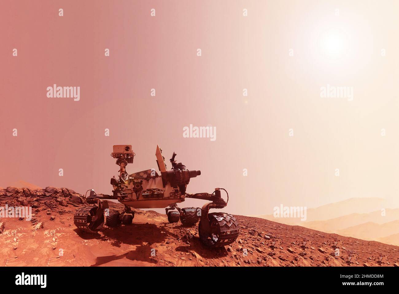 Mars explores the surface of the planet. Elements of this image were ...